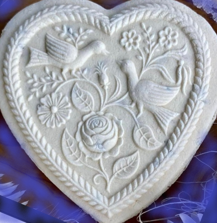 Heart With Birds, Rose, and Flowers Springerle Cookie Mold – Springerle ...