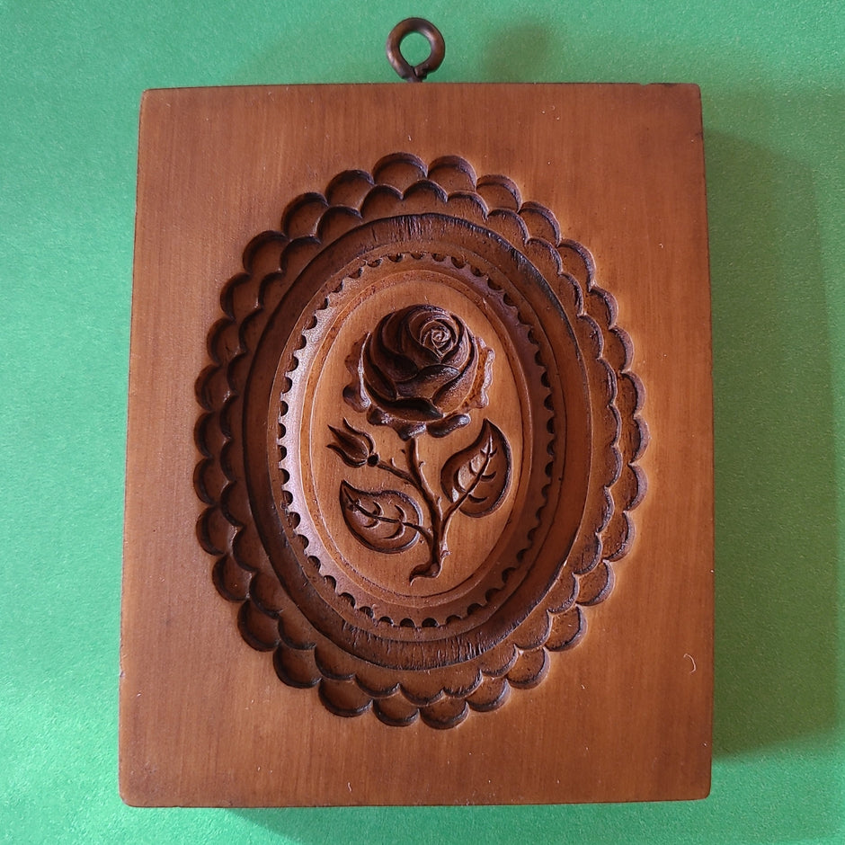 Single Rose in Oval Springerle Cookie Mold – Springerle Emporium